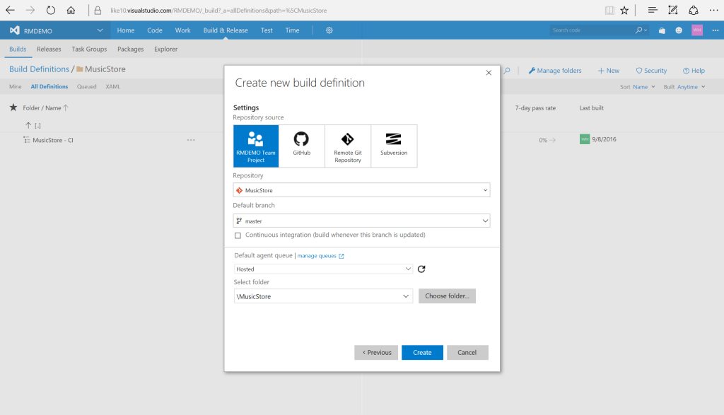 | vsts-agent Build Definition for .NET Core (with Test Results)Azure ...