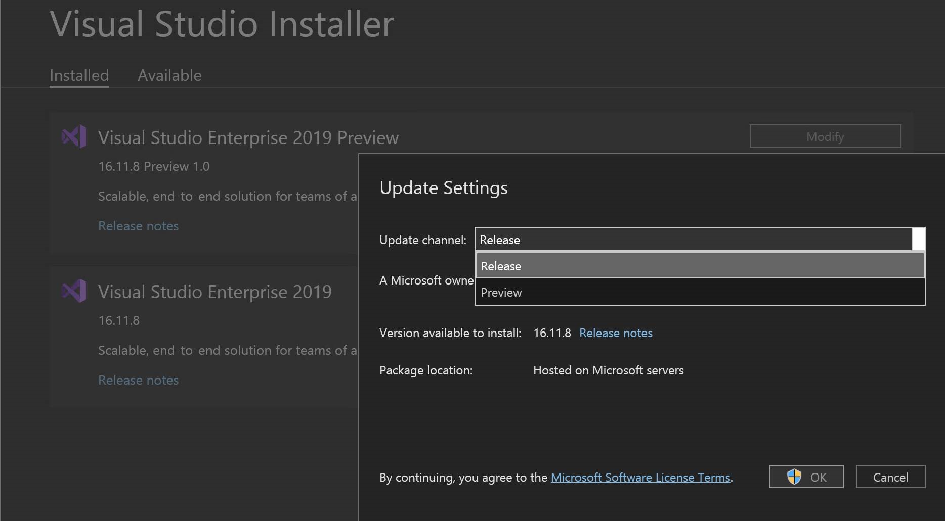 | Visual Studio Installer – Update ChannelsAzure DevOps and Visual ...