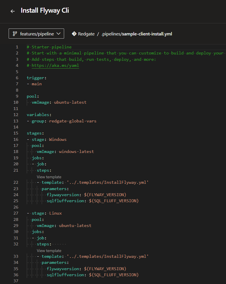 RedGate Flyway Enterprise CLI and Azure Pipeline TemplatesAzure DevOps ...